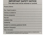 Chimney Notice Plate [TINA-BCHF-CNTC] - £0.68